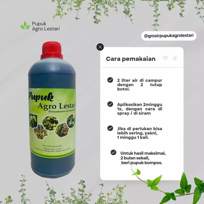 Jual AGRO LESTARI BIRU 1 LITER PUPUK PENYUBUR DAN PELEBAT TANAMAN | Shopee Indonesia