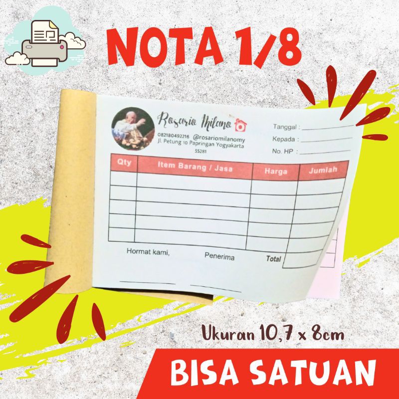 Jual Cetak Nota 1/8 Folio CUSTOM Satuan | Shopee Indonesia