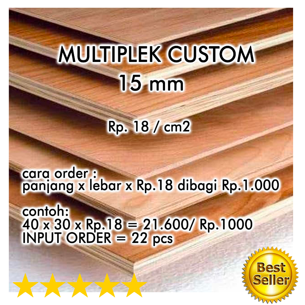 Jual multiplek triplek tebal 15mm custom beragam ukuran | Shopee Indonesia