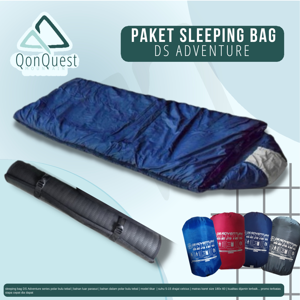Jual Paket sleeping bag ds adventure series + matras 60x180 3 mili ...