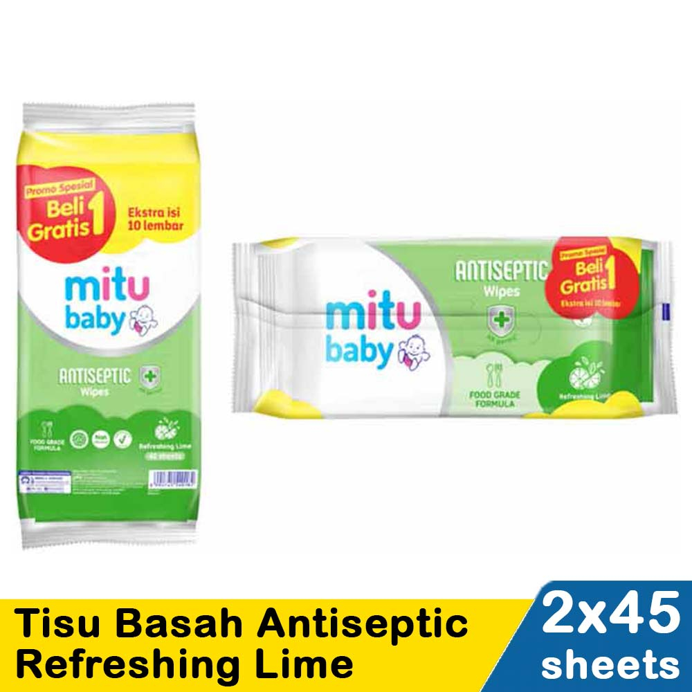 Jual Mitu Baby Soft Care Wipes Antiseptic 2X45's | Shopee Indonesia
