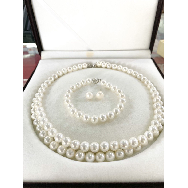 Jual Kalung mutiara susun Kalung Mutiara Air Tawar 2 Layer Baris ...