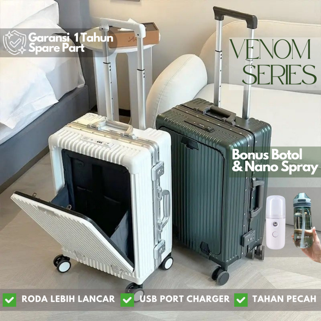 Jual LUXES Koper Laptop USB Kabin Cabin Bagasi Venom Series Sakura ...