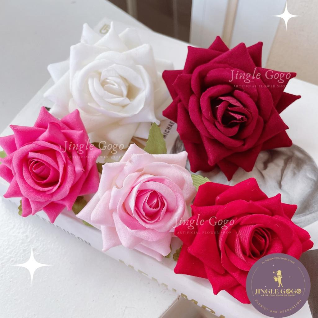 Jual Kepala Bunga Mawar Beludru Artificial Kuntum Rose Kelopak Satuan Tanpa Tangkai Hiasan ...