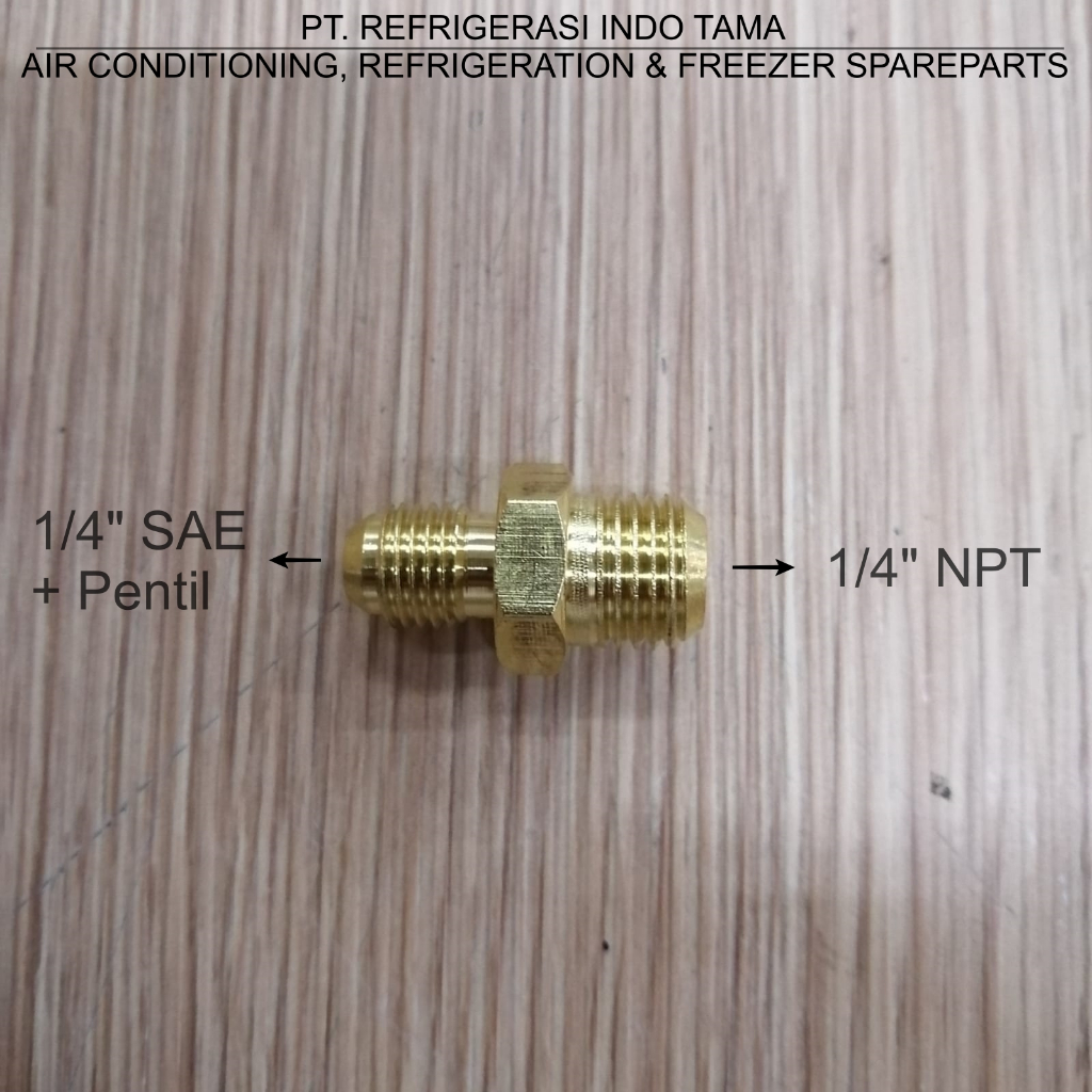 Jual FLARE UNION 1/4" SAE + pentil X 1/4" NPT / DOUBLE NIPPLE - DOUBLE NEPEL | Shopee Indonesia