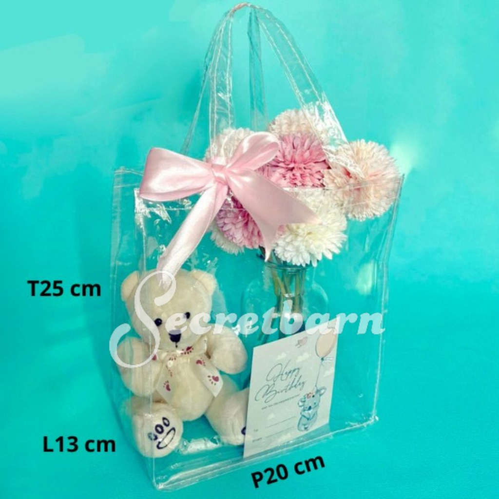 Jual TAS MIKA 20 x 25 Goodie bag hampers ultah souvenir ulang tahun transparan bening | Shopee ...