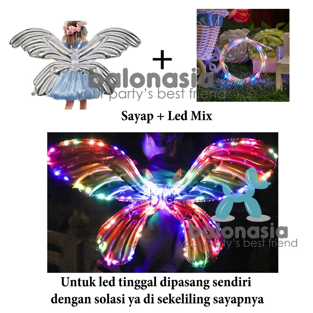 Jual Balon Foil Sayap Kupu Kupu/ Sayap Angel / Sayap Peri/ Butterfly ...