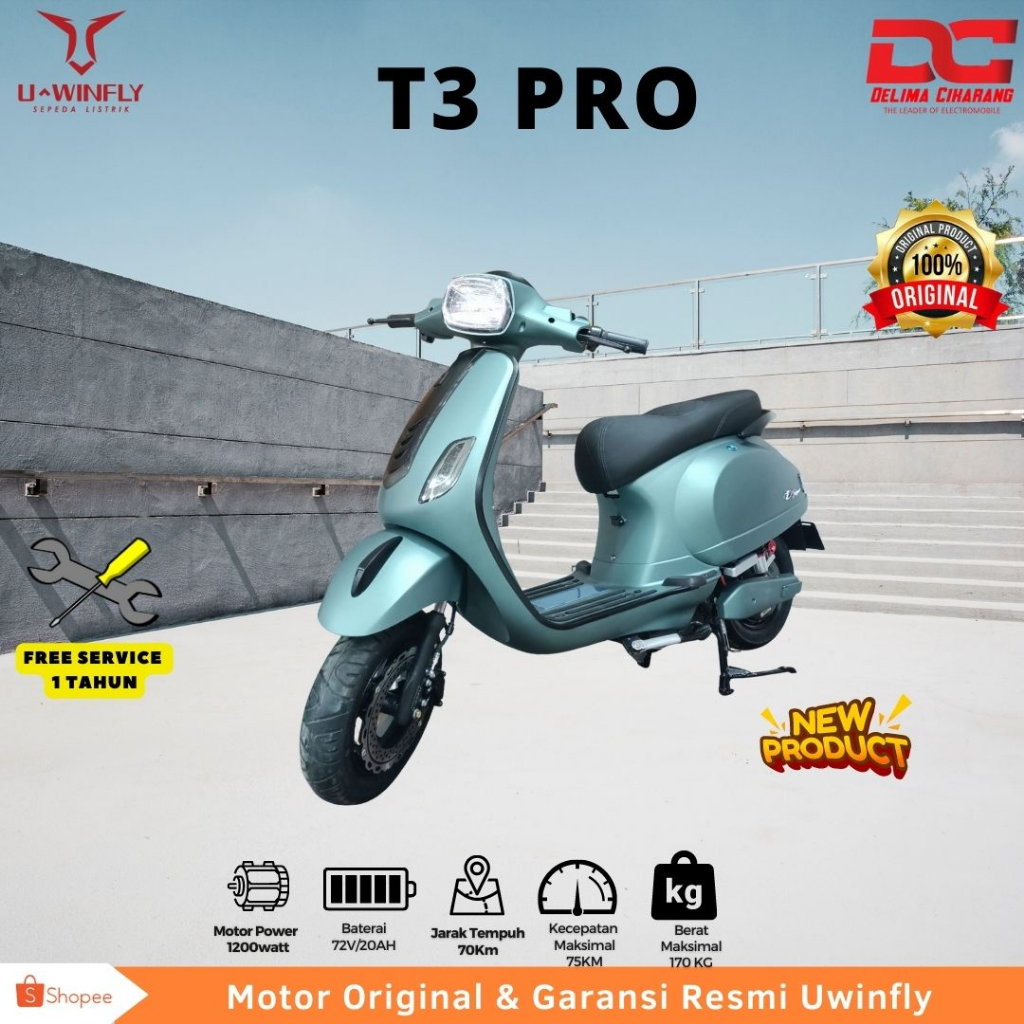 Jual MOTOR LISTRIK UWINFLY T3 PRO ''Extended'' /GARANSI RESMI UWINFLY | Shopee Indonesia