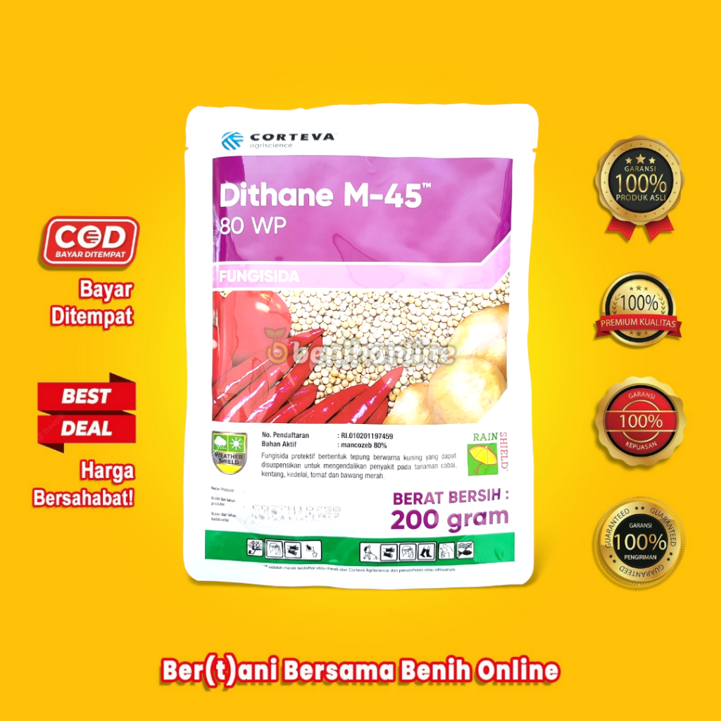 Jual FUNGISIDA - DITHANE M 45 - 200 GRAM - DOW DUPONT CORTEVA mancozeb ...