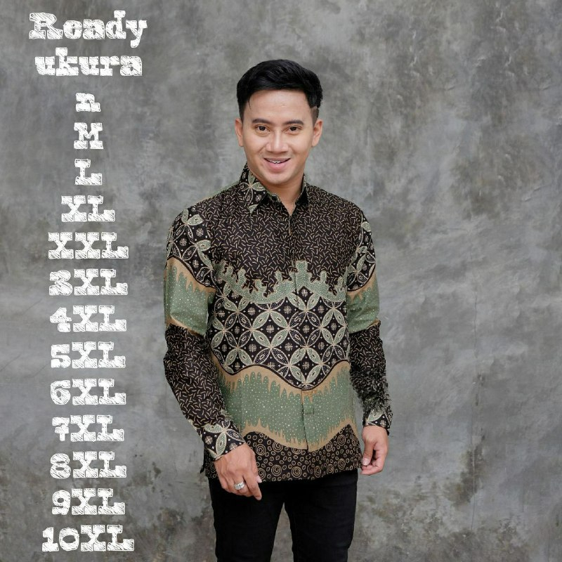 Jual BATIK HIJAU SAGE GREEN BATIK JUMBO BOS BIG SIZE JUMBO M L XL XXL 3XL 4XL 5XL 6XL 7XL 8XL ...