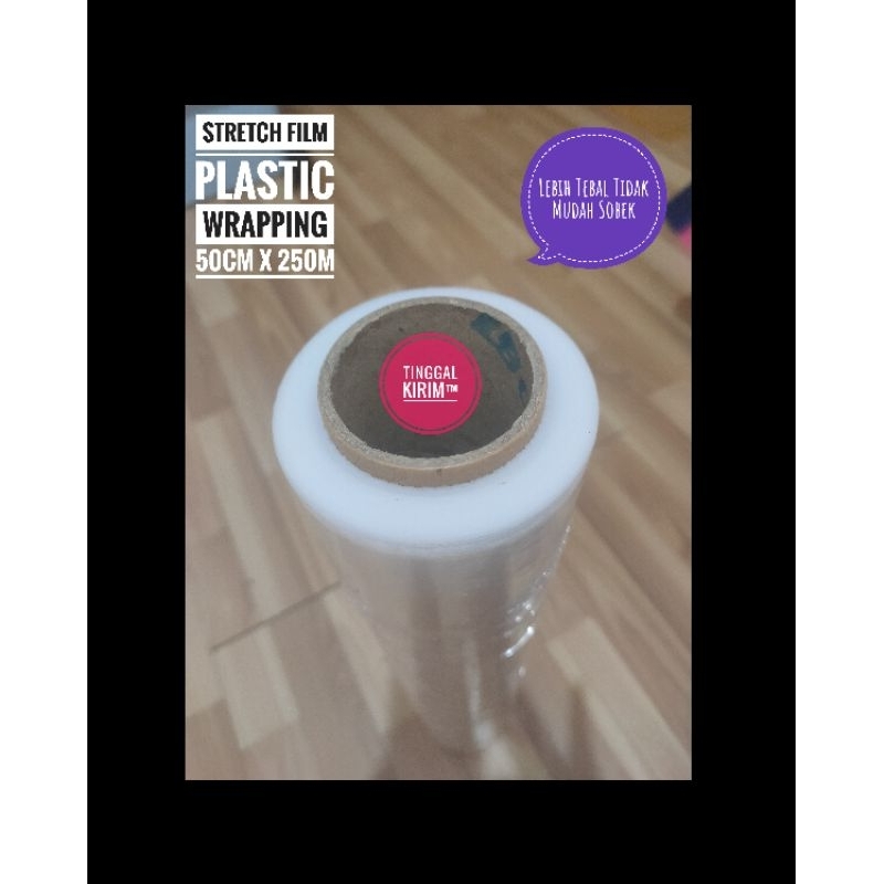 Jual stretch film strech film plastik wrapping lebar 50 cm x 250 meter ...
