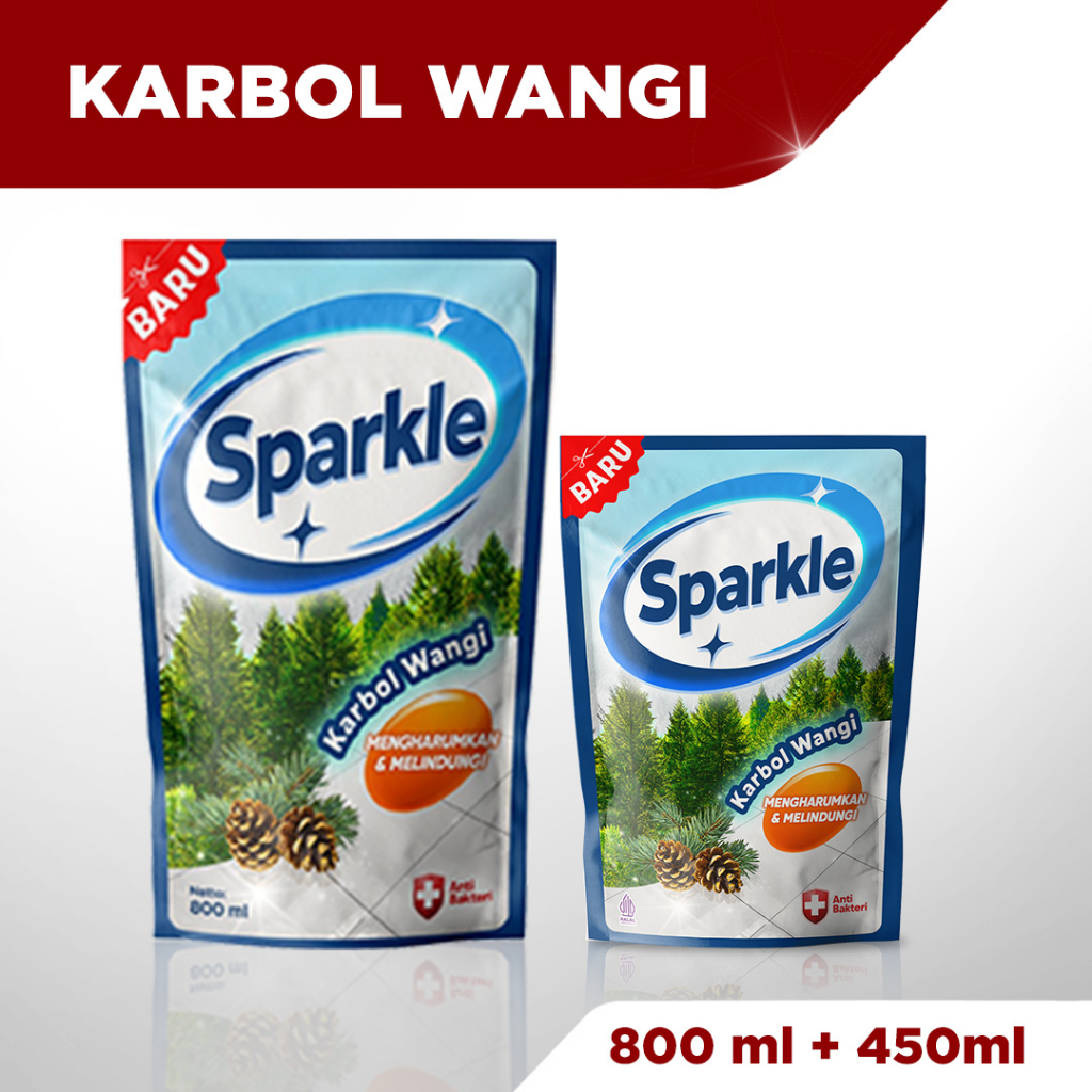 Jual (Value Set 2) Sparkle Karbol Pine 800 mL & Karbol Pine 450 mL | Shopee Indonesia