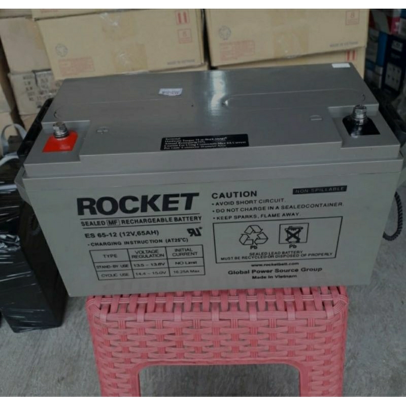 Jual battery vrla rocket 12volt-65ah good performance | Shopee Indonesia