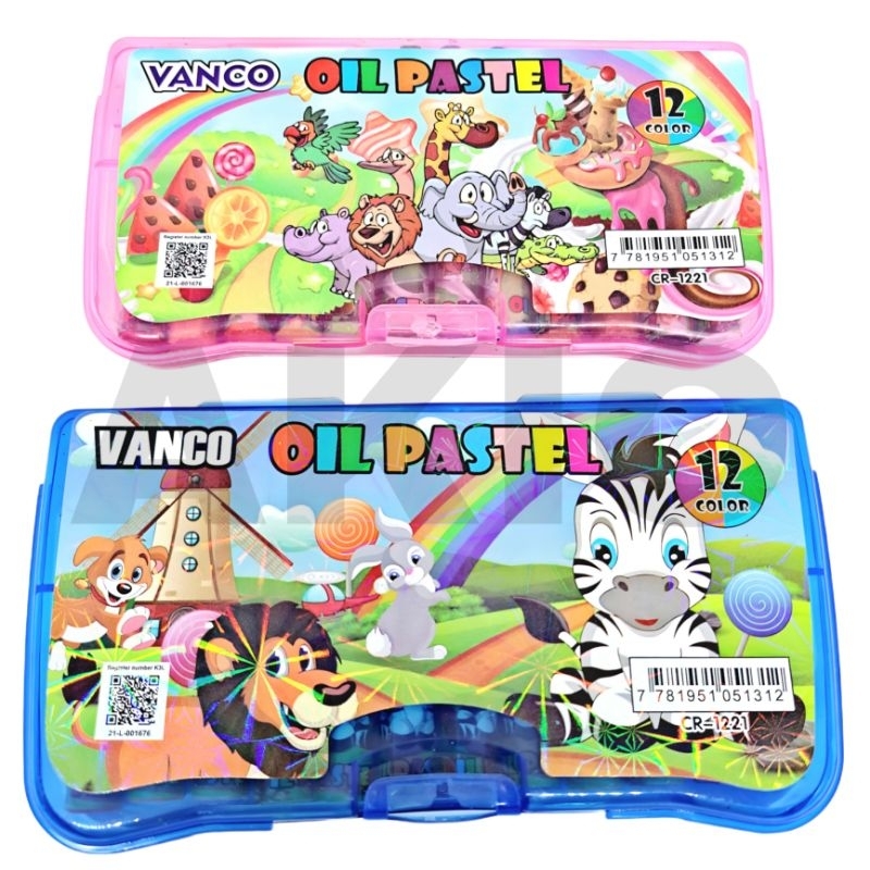 Jual Crayon Anak VANCO Karakter ANIMAL HEWAN Lucu 12 WARNA Krayon Oil ...