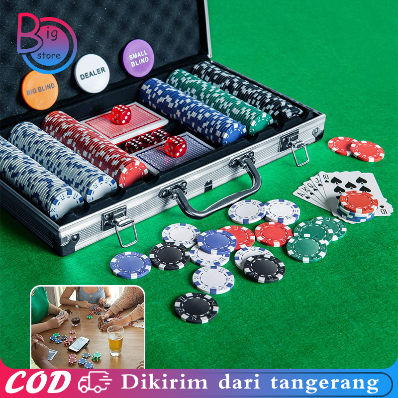 Jual 300pcs Poker Chip Set Mainan Chip Poker Texas Holdem Poker Set ...