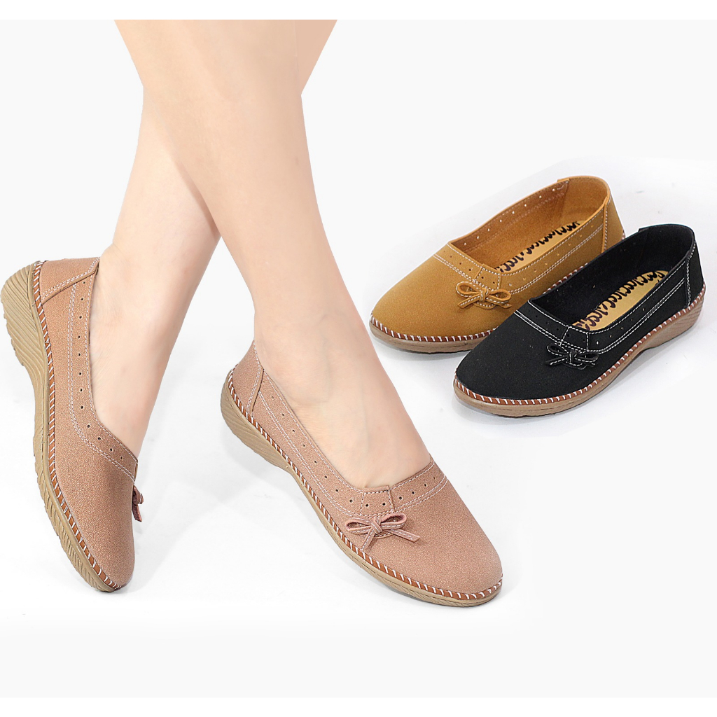 Jual SEPATU FLATSHOES WANITA KERJA SEPATU TEPLEK PEREMPUAN BLD23 ...