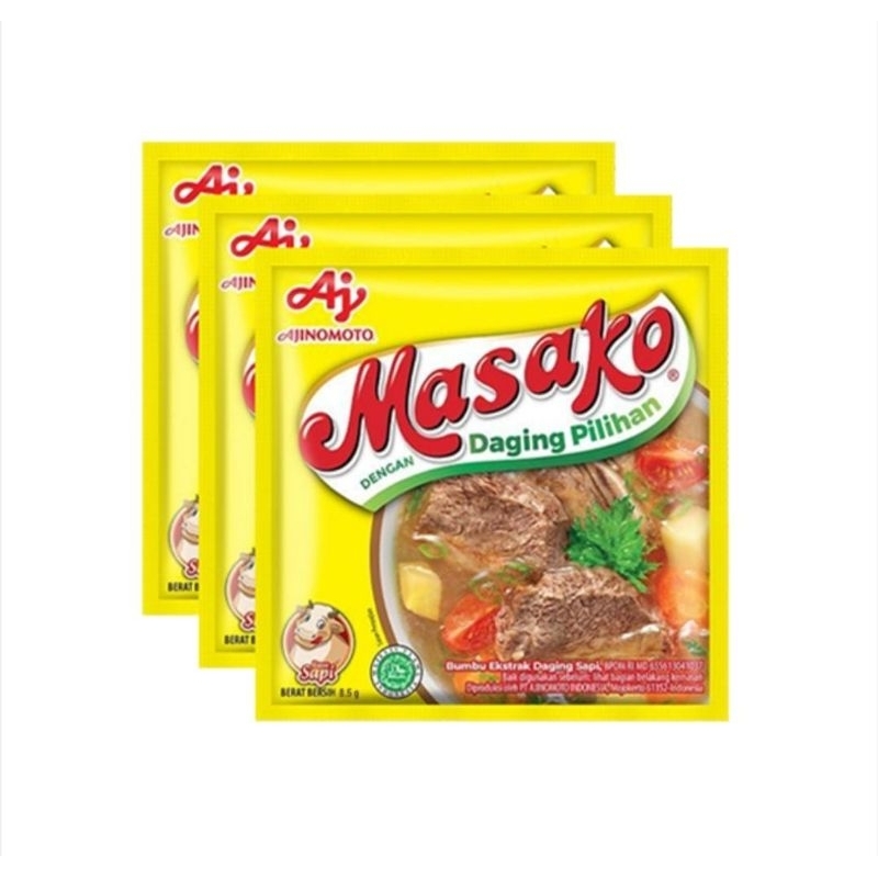 Jual MASAKO SAPI SACHET 8.5GR (1 RENCENG ISI 12 PCS) | Shopee Indonesia
