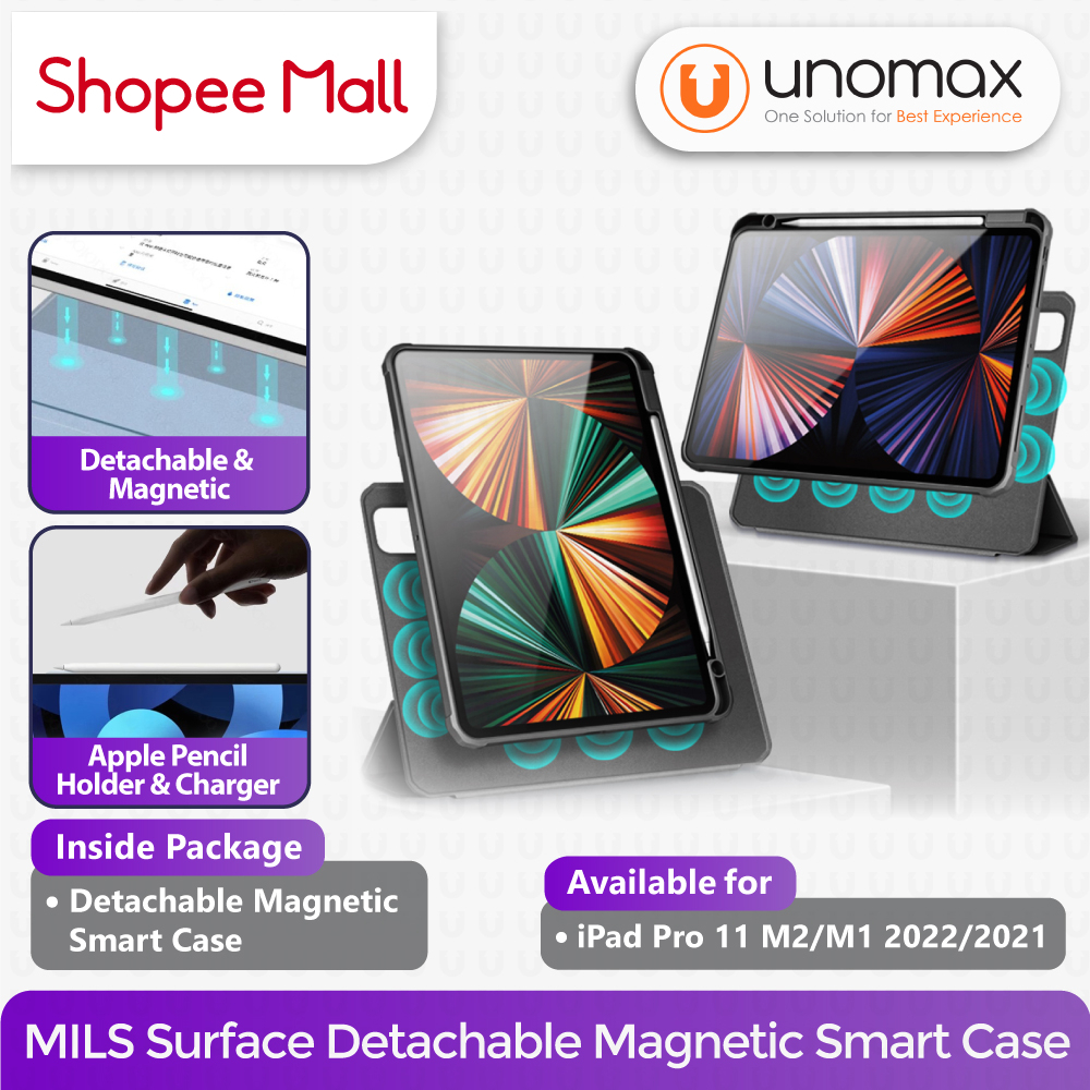 Jual Case iPad Pro 11" (M2/M1 2022/2021) Mils Full Surface Detachable ...