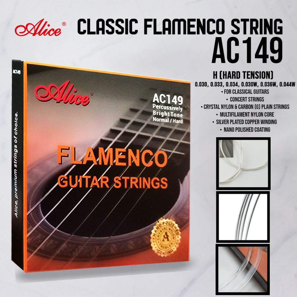 Jual Senar Gitar Guitar Alice Classic Flamenco Nylon Hard Tension AC149 ...