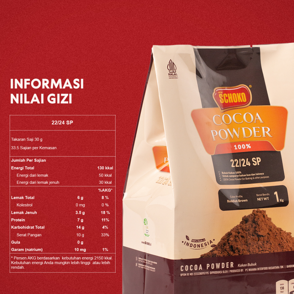 Jual SCHOKO SP Cocoa Powder - 1 Kg / Coklat Bubuk High Fat 22/24 ...