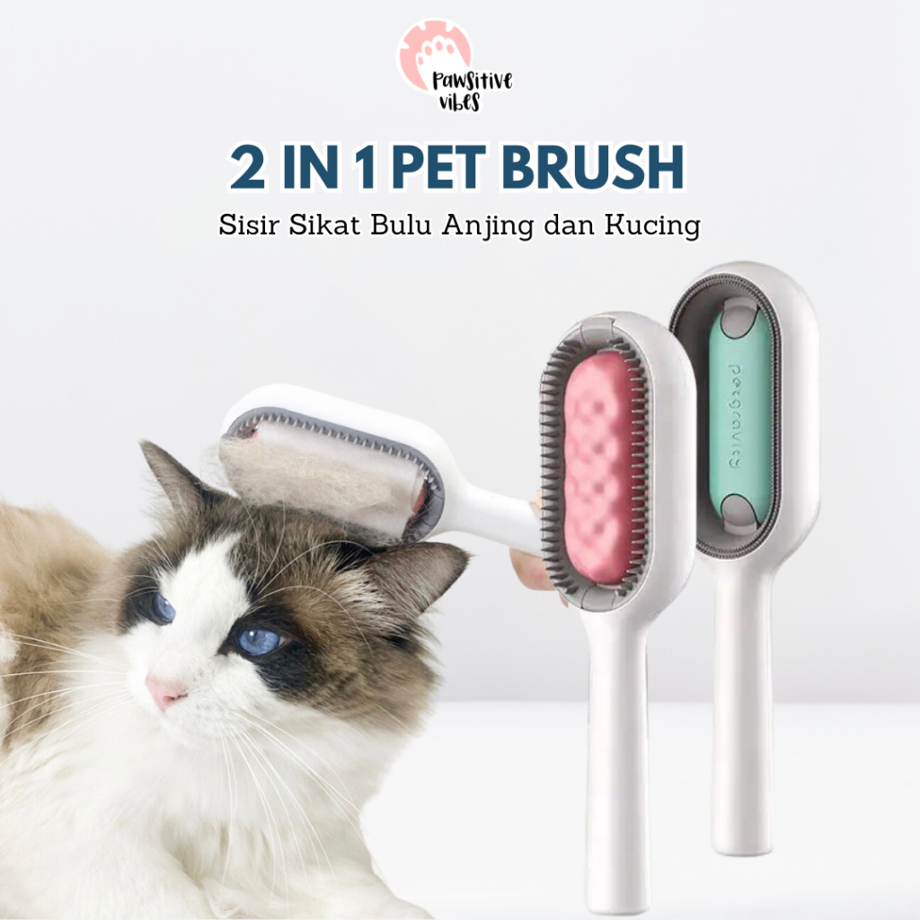Jual 2 In 1 Cleaning Brush Kucing - Pet Brush Grooming Dog Cat - Sisir ...