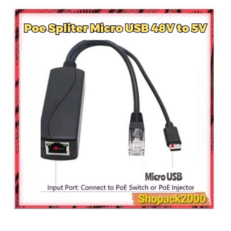 Jual POE spliter Micro USB 48V To 5V | Shopee Indonesia