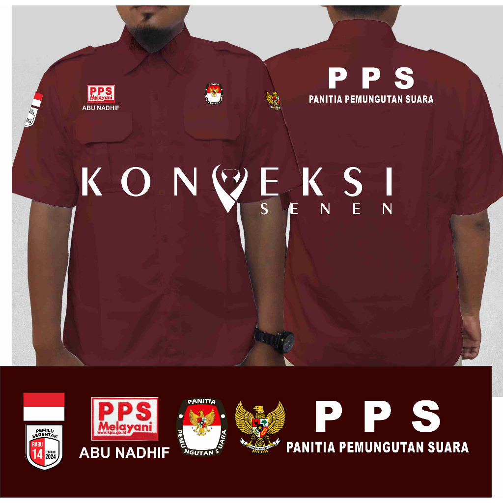 Jual Kemeja PPS FULL ATRIBUT LENGAN PENDEK baju PPS seragam PPS kemeja ...