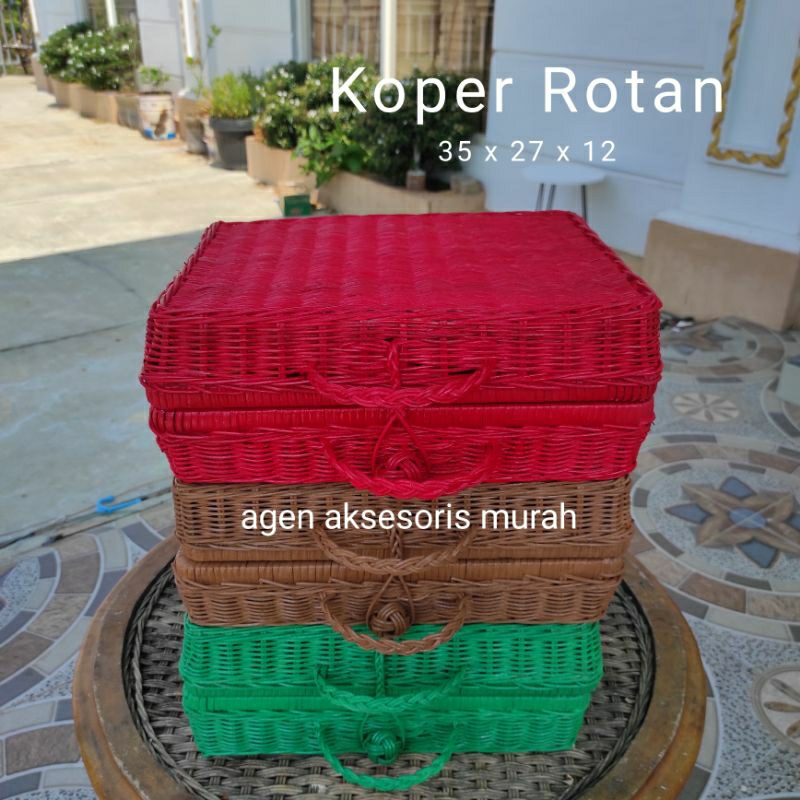 Jual Keranjang Rotan - Koper Rotan Box 35x27x12 cm | Shopee Indonesia