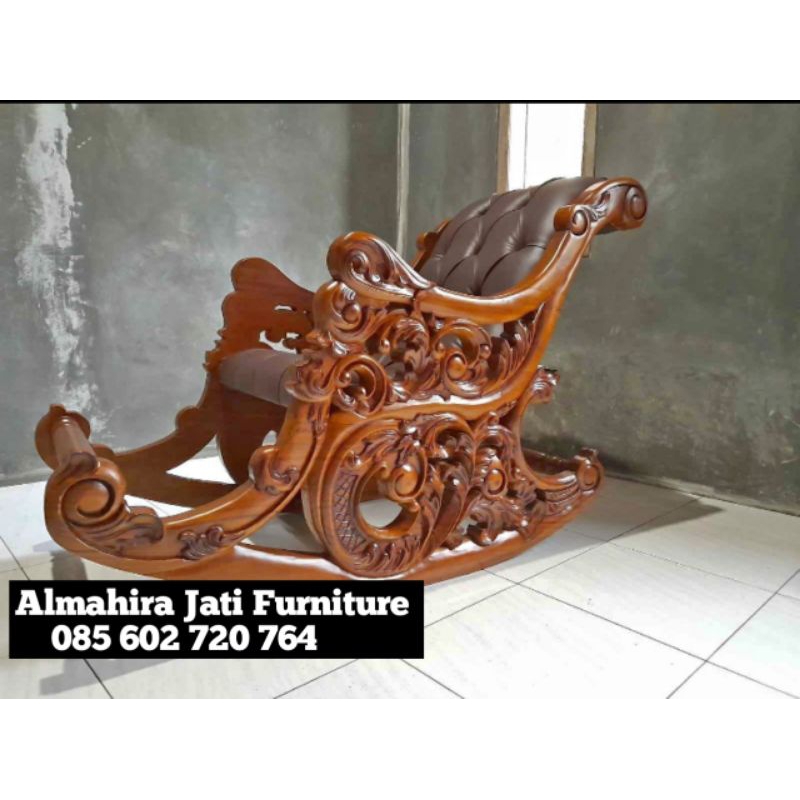 Jual kursi goyang ukir garuda kombinasi jok busa | Shopee Indonesia