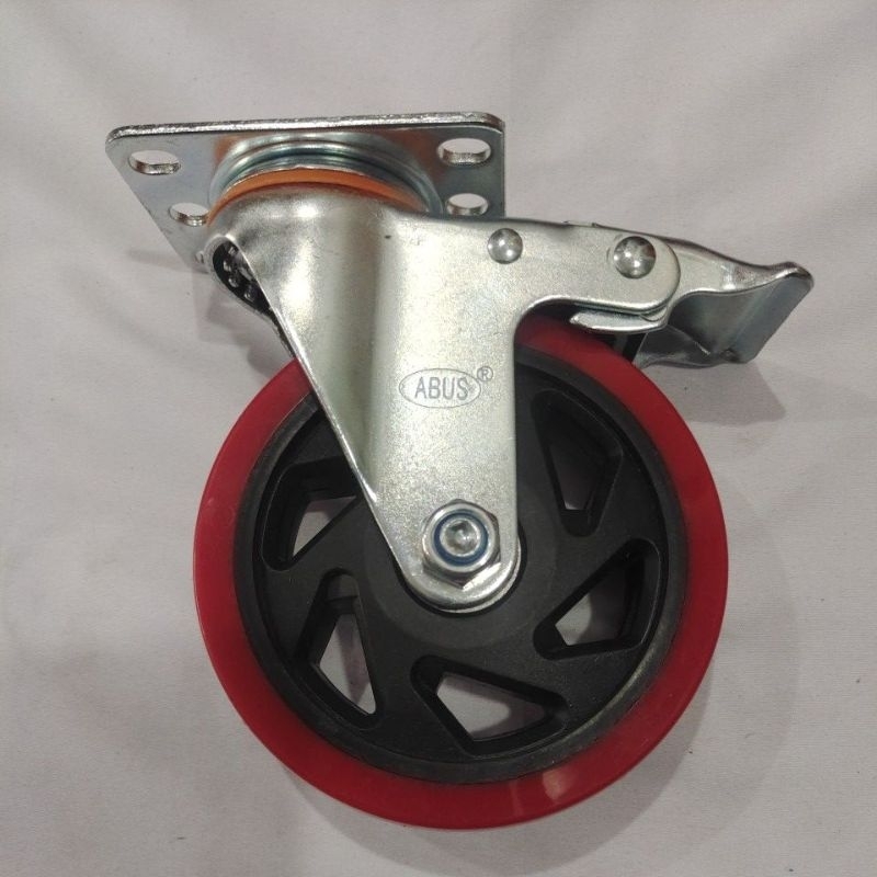 Jual ABUS Roda Merah PVC 5" REM / ABUS Roda PVC Merah 5" REM / Roda ...