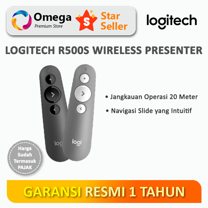 Jual Logitech R500s Remote Presenter Wireless Laser Pointer | Shopee ...