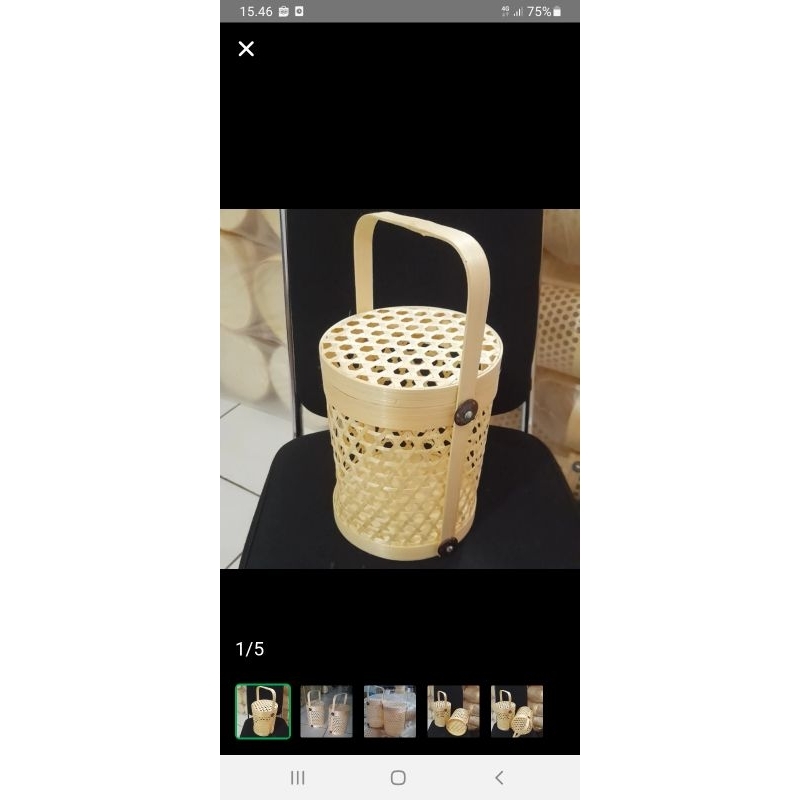 Jual hampers rantang bambu diameter 18cm tinggi 21cm warna putih ...