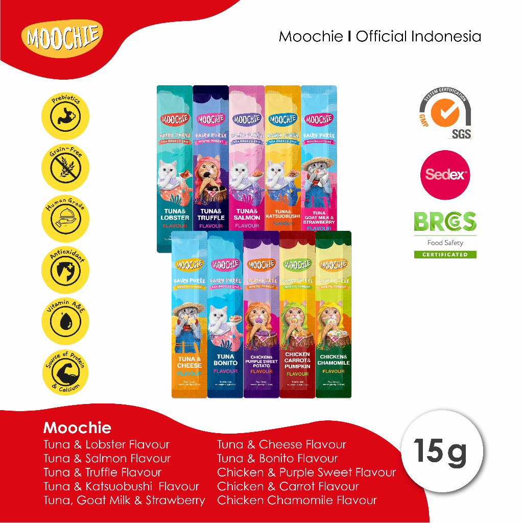 Jual Moochie Fairy Pure Makanan Kucing Basah Import 15 gr Sachet ...