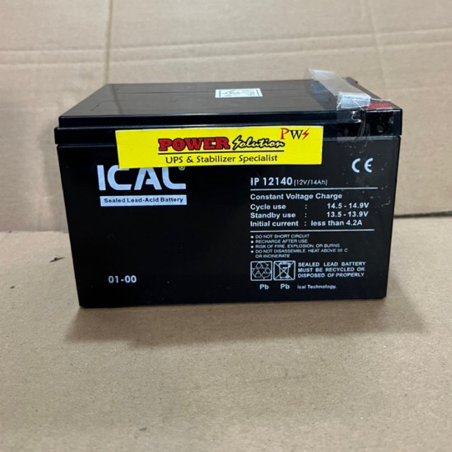 Jual Baterai Aki kering Battery Ups Batre Ical Ip12140 12v 14Ah ...