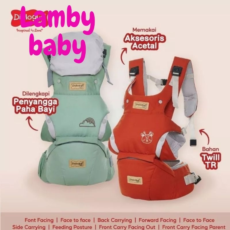 Jual DIALOGUE BABY HIPSEAT WONDER SERIES gendongan bayi depan Lamby ...