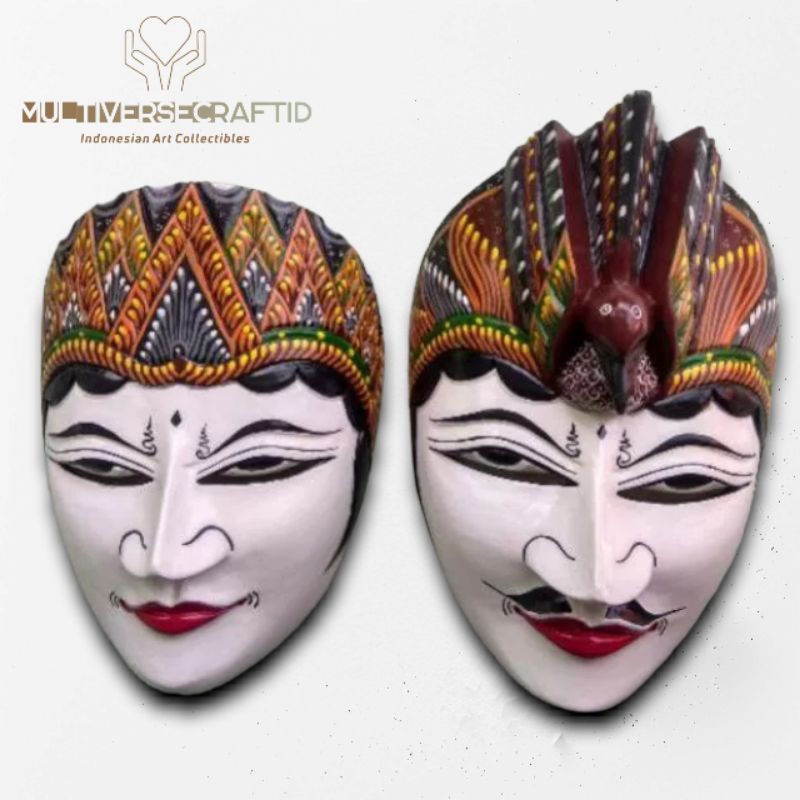 Jual 1 Set Topeng Wayang Batik Rama Shinta Batik Variasi Putih Ukuran L ...