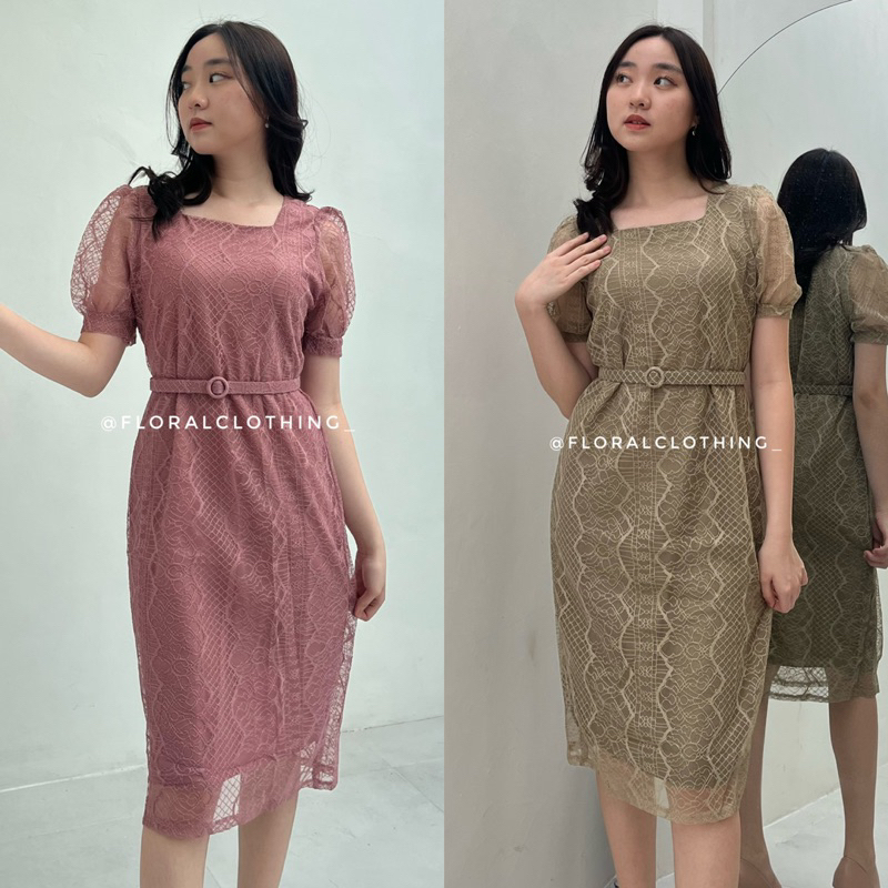 Jual F322 dress pesta wanita elegan party dress brokat premium | Shopee Indonesia