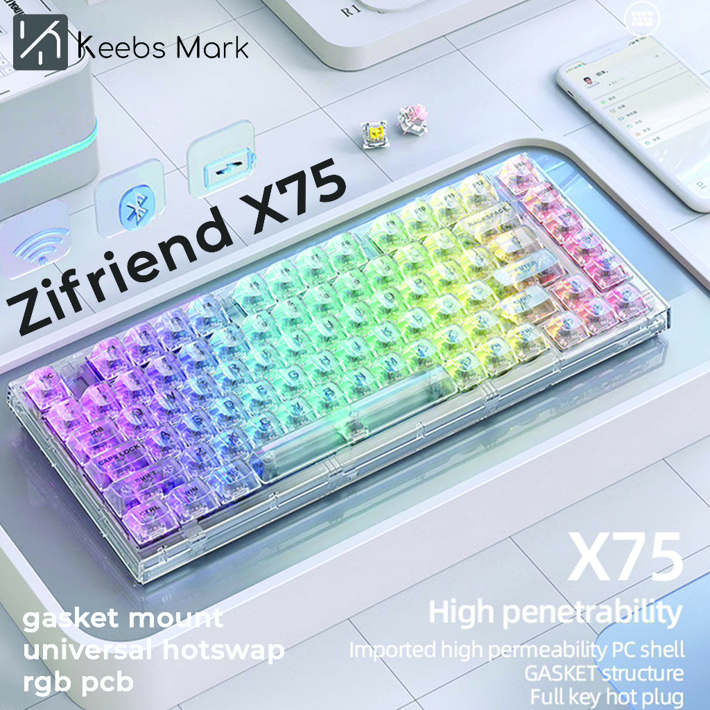 Jual Zifriend X75 Mechanical Keyboard 82 Keys RGB Wired | Shopee Indonesia