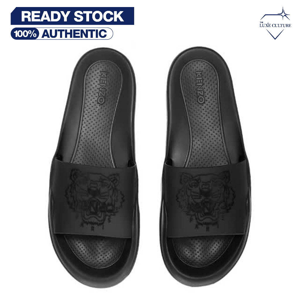 Jual Kenzo Tiger Black On Black Slide / Sandal Branded Original ...