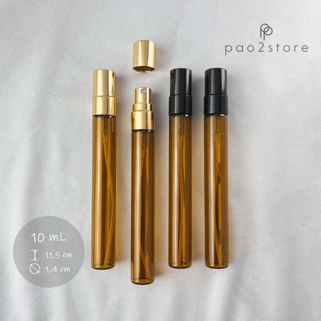 Jual Botol Spray Kaca 10ml AMBER / Coklat Tutup Besi Aluminium ...