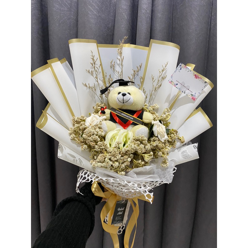 Jual buket bunga artificial bouquet bucket bunga wisuda perpisahan ...