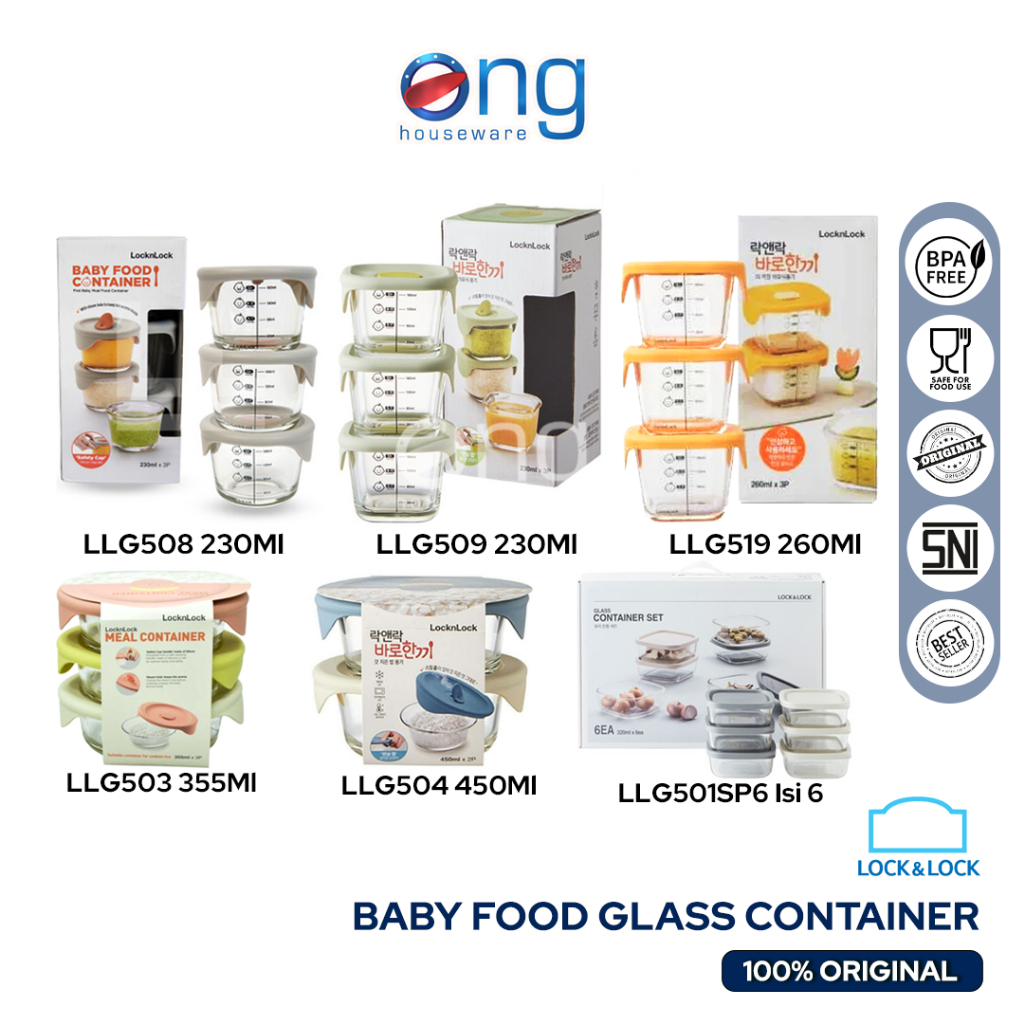 Jual Ong Houseware - Oven Glass Wadah Kaca Baby Food Container Wadah ...