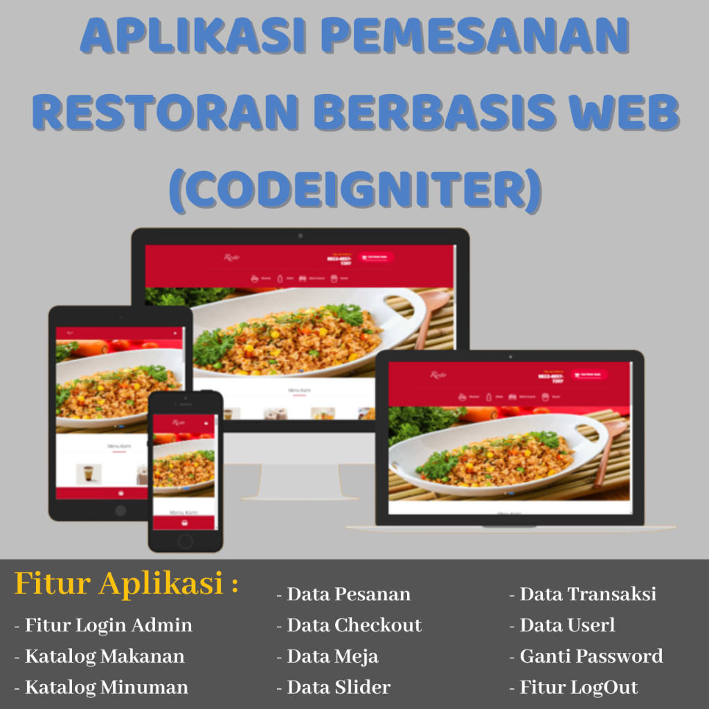 Jual Aplikasi Pemesanan Restoran Berbasis Web (Codeigniter) | Shopee Indonesia