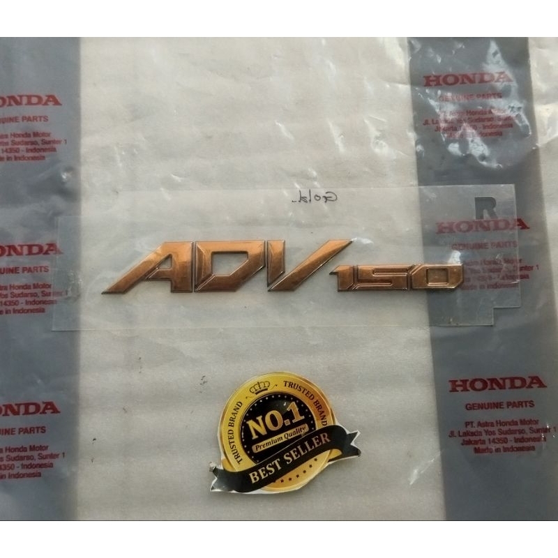 Jual stiker emblem tulisan adv 150 gold tembaga gold rose original ...