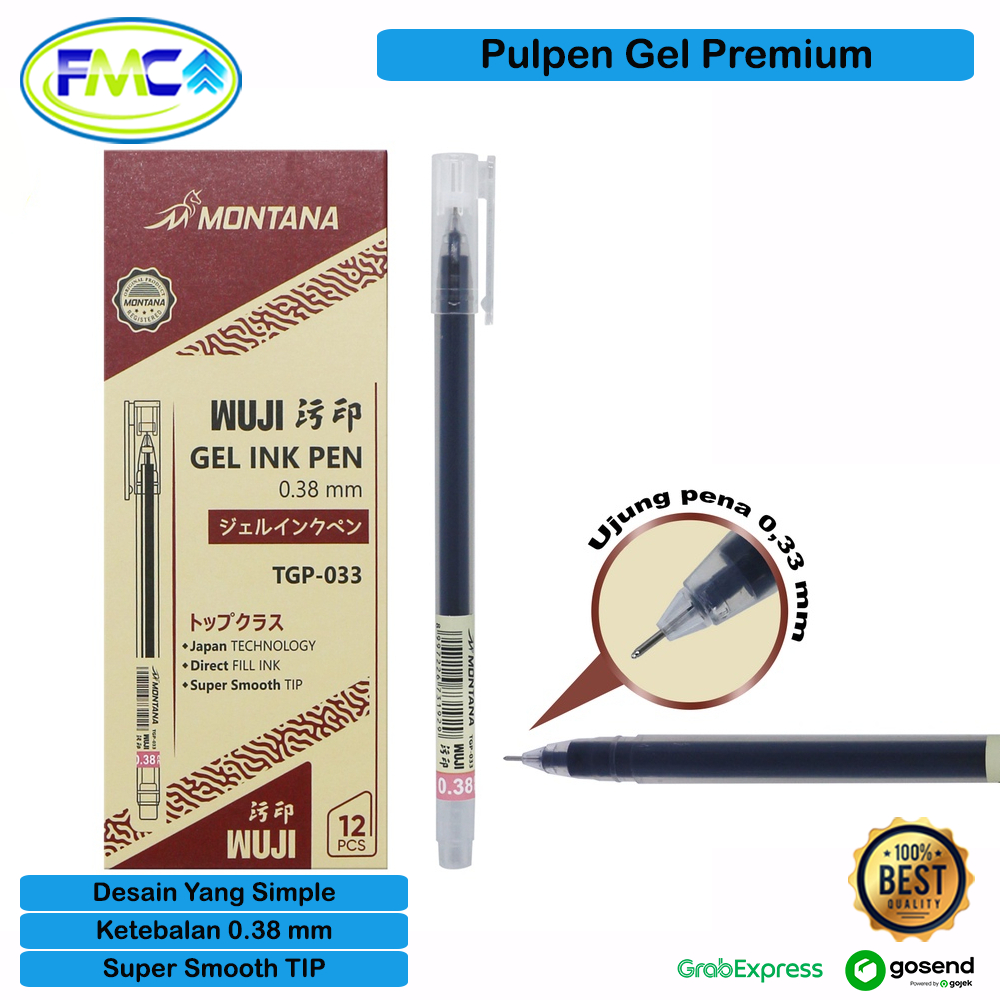 Jual Pulpen Gel Premium Ballpoint Gel 0.38 mm Pen Ink Alat Tulis ...