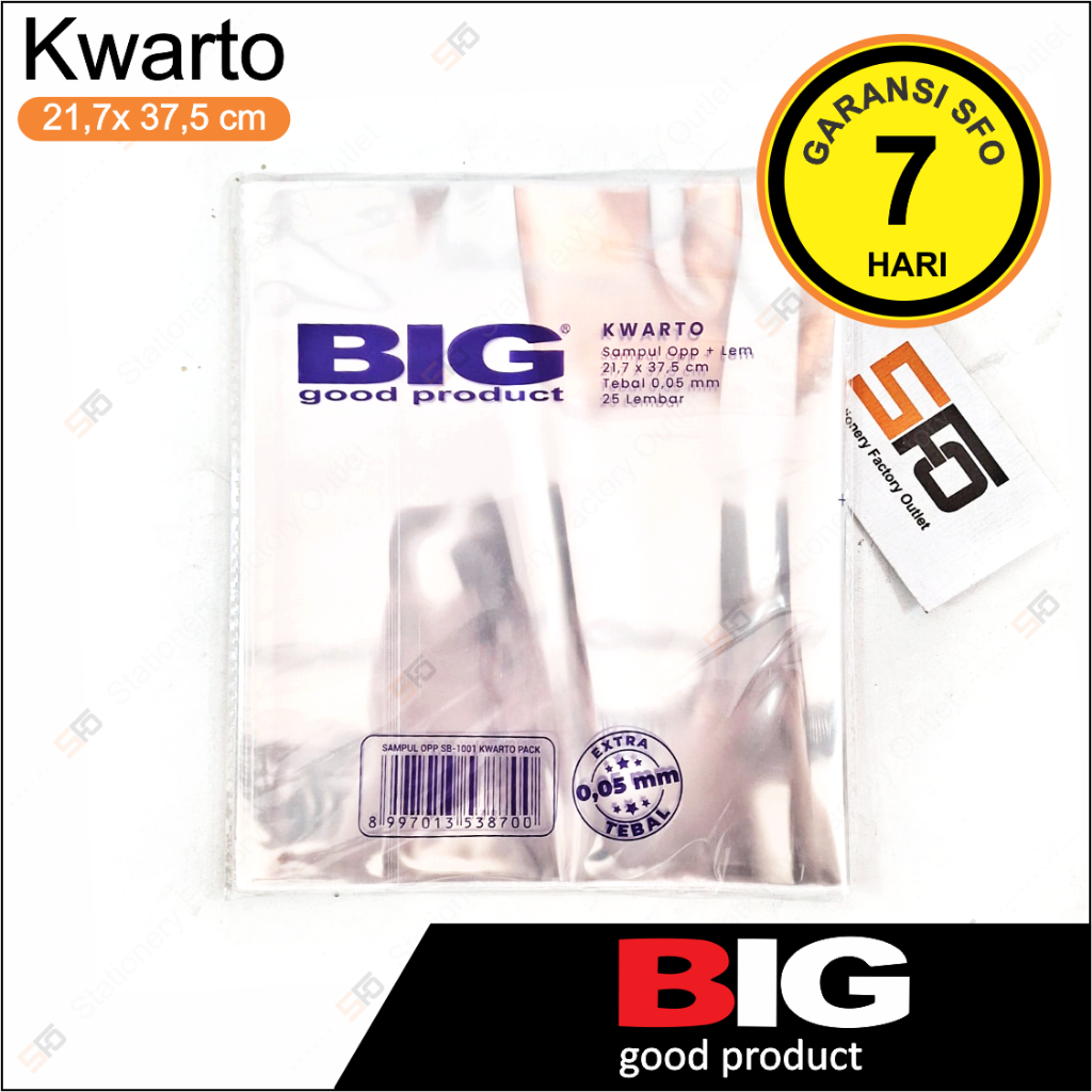 Jual Sampul Buku Plastik Opp Big Kwarto 25 Lembar 1001 Shopee Indonesia