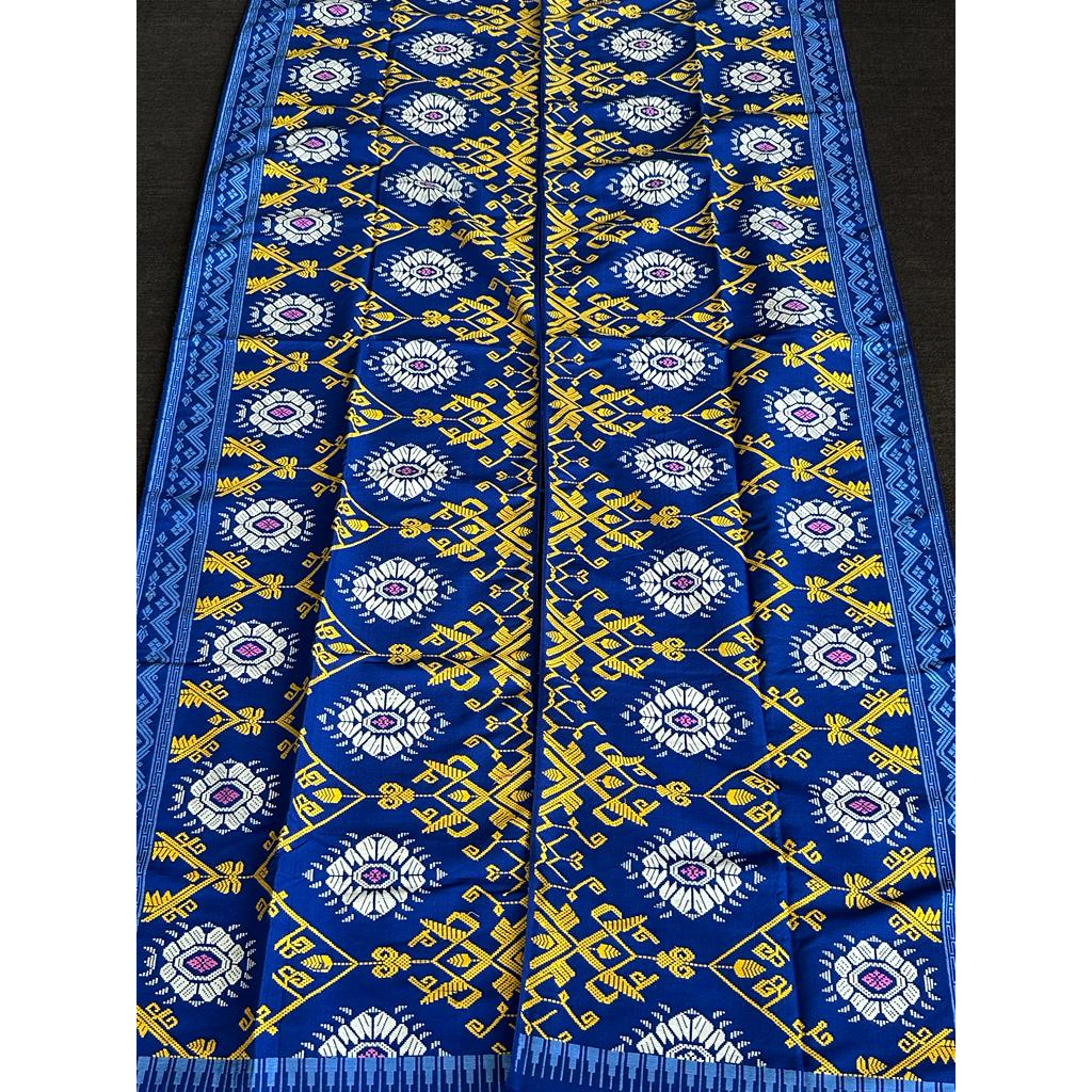 Jual KAIN TENUN SONGKET LOMBOK DASAR BIRU ELEKTRIK | Shopee Indonesia