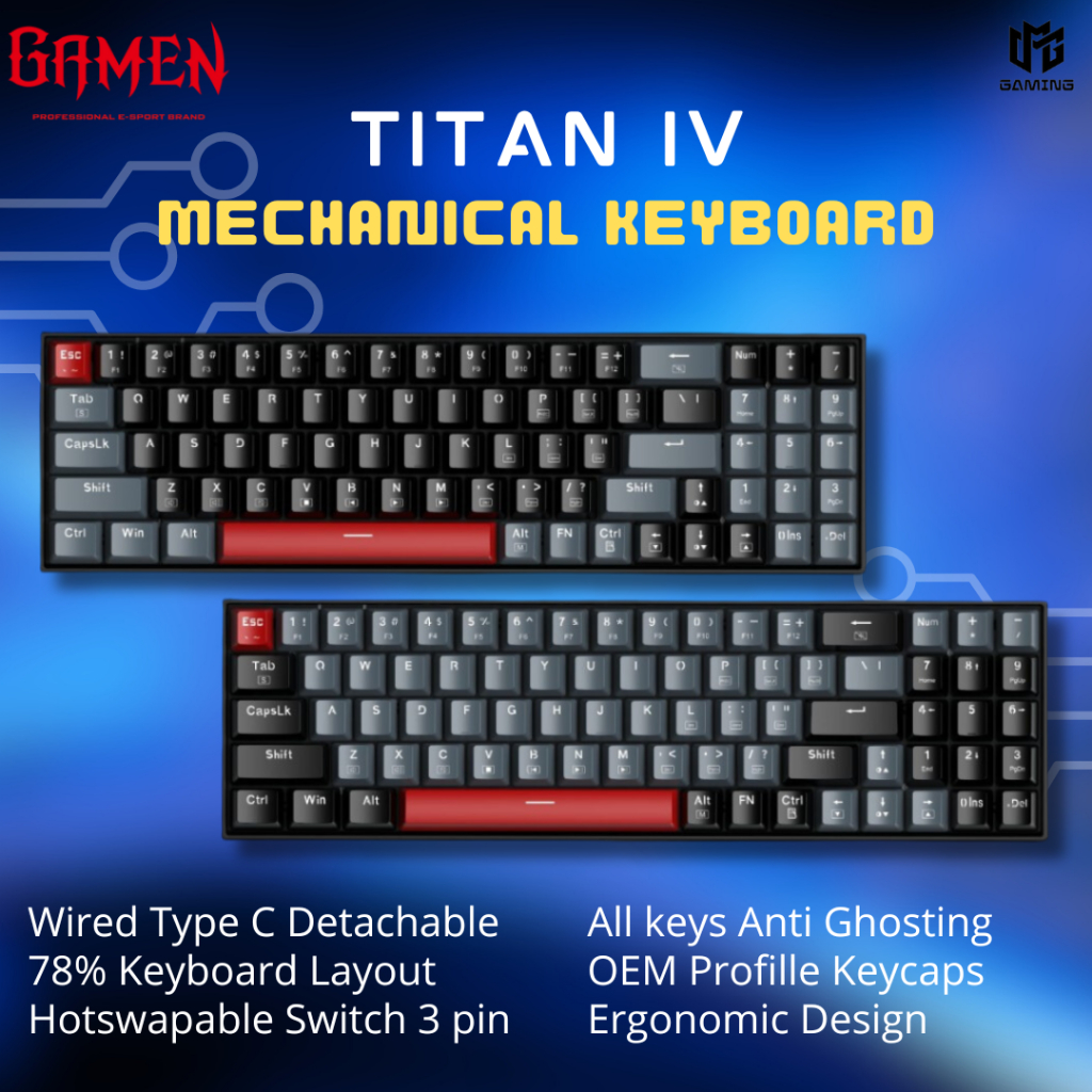 Jual GAMEN TITAN IV Mechanical Keyboard | Shopee Indonesia