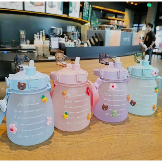 Jual BOTOL MINUM 1300ML / TUMBLER SPORT BULAT 1,3L VIRAL RAINBOW DOFF FREE STICKER / GRADASI NON ...