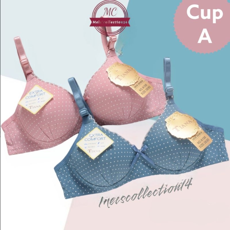Jual Bh tanpa kawat bintik renda cup A 106 bra polkadot busa tanpa ...